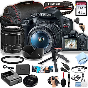 Canon EOS Rebel T7 DSLR Camera w/EF-S 18-55mm F/3.5-5.6 is II Zoom Lens + 64GB Memory, Case, Gripster Tripodpod, and More (26pc Bundle) (Renewed)