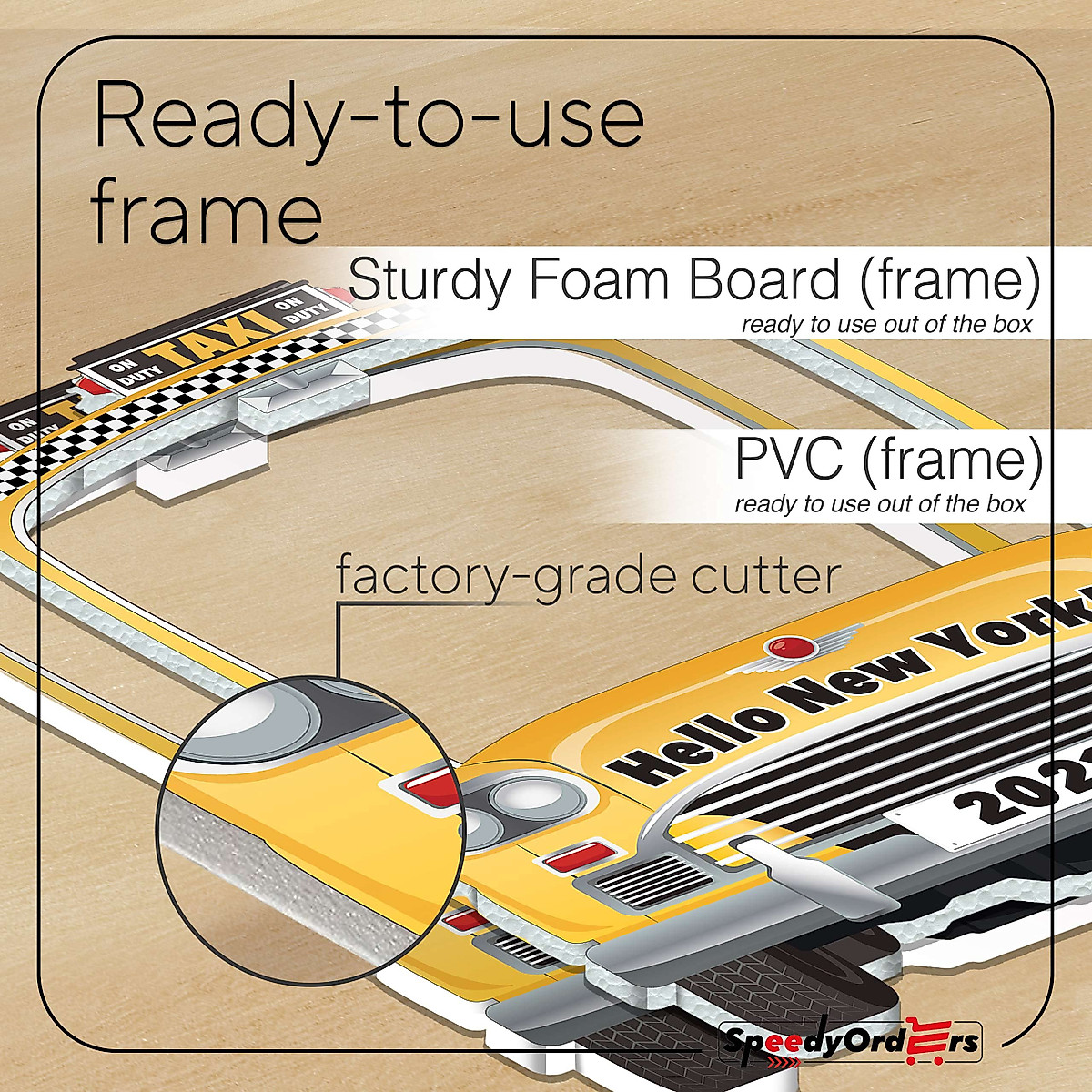 Taxi Photo Booth Frame, Car Photo Booth Prop, Birthday Photo Booth Frame, NYC Party Decoration, Yellow Cab Photo Booth Backdrop, Yellow Taxi Selfie Photo Booth Frame, Sizes 36x24 and 48x32 Inches