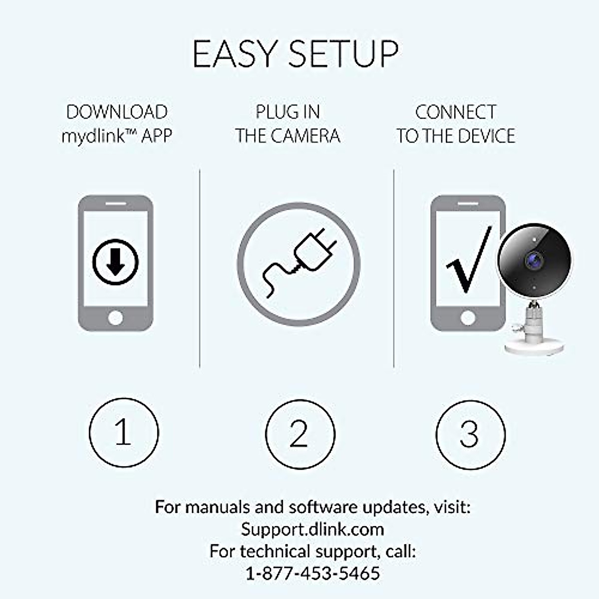 D-Link Indoor Outdoor Security Camera, WiFi Ethernet, Full HD 2 Way Audio Cloud Recording Motion Detection Smart Home System OEM (DCS-8302LH-PP), 1 Count (Pack of 1), White