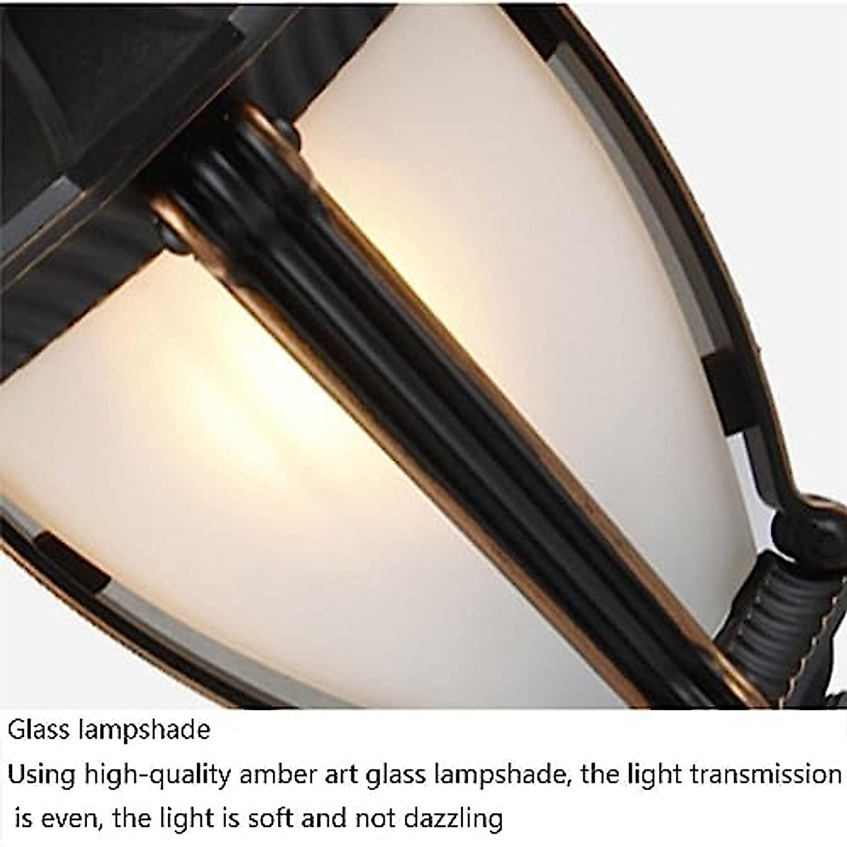 UYTTLHK Simple and Creative Post Light, Country Style Outdoor Post Lights, Industrial Style Lighting Fixture with Frosted Glass Shade, Cast Aluminum E26 Socket Post Lamp Deck Garden