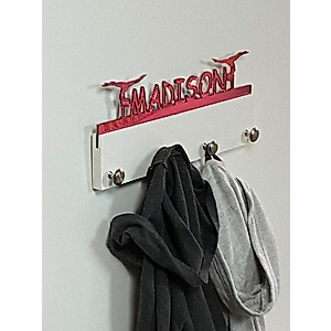 MIRROR MANIA Personalized Coat Hanger Gymnastics Gymnasts Rack Bag Hat Towel Backpack Sweatshirt Jacket Hook Organizer Wall Door Decor, One of A Kind, Custom Made to Order, with Your Name On It!