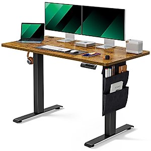 Marsail Standing Desk Adjustable Height, 48x24 Inch Electric Standing Desk with Storage Bag, Stand up Desk for Home Office Computer Desk Memory Preset with Headphone Hook