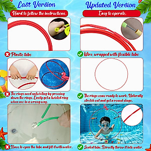 15PCS Pool Toys Games Set-5 Diving Through Swim Rings + 5 Flamingo Buoys + 5 Sand Bags for Kids 3,4,5,6,7,8,9,10,11,12 Adults-Swimming Thru Pool Hoop Accessories Water Sport Gifts (Assembly Needed)