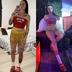 MUNAFIE Women's Belly Dance Hip Scarf Performance Outfits Skirt Festival Clothing Gold