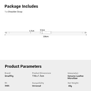 SMALLRIG Leather Camera Strap, Vintage Brown Genuine Leather Neck Shoulder Camera Strap for Canon, for Nikon, for Pentax, for Sony, for Fujifilm and for Digital Camera - 3485