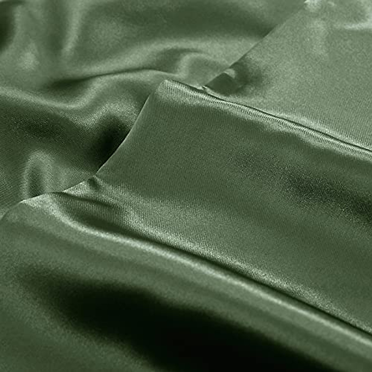 Aormenzy Satin Pillow Cases for Women Queen Size Set of 2, Woodland Green Satin Pillowcase for Hair with Envelope Closure Silky Pillow Covers Wrinkle, Fade Resistant (20x30 Inches)
