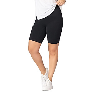 SHAPERMINT Fresh Control Mid-Waist Shaper Biker Shorts for Women - Tummy to Back Control, Anti-Slip Silicone Strip, Twill Stitch - Summer Essential, Small to Plus Size Black