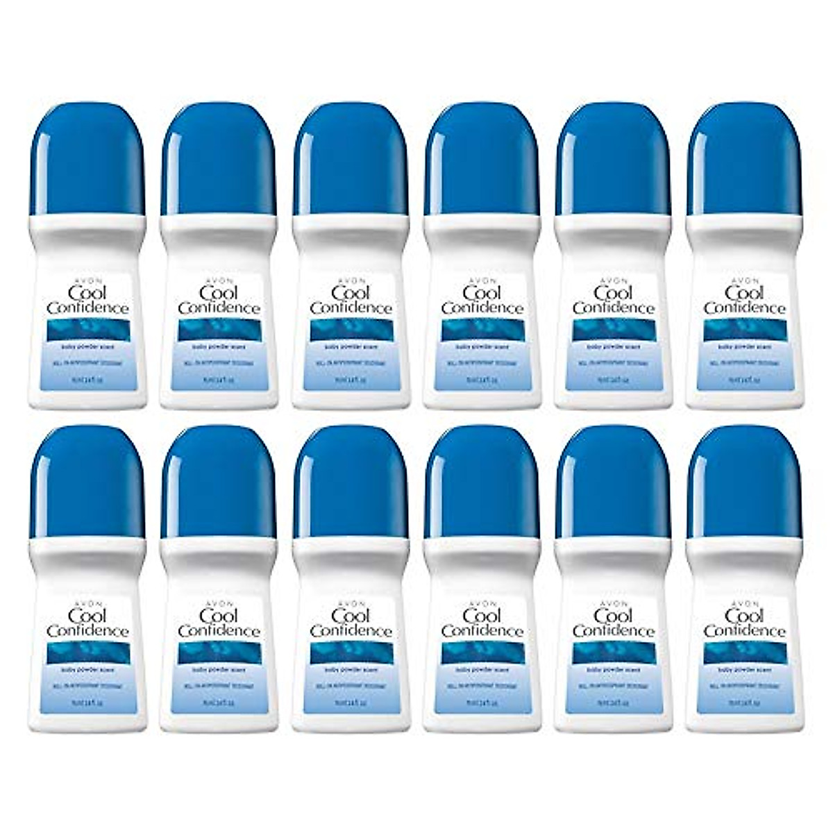 Avon Cool Confidence Baby Powder Roll-on Anti-perspirant Deodorant 2.6 oz (12-Pack)