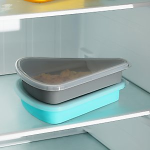 KEVJES 5Pack Reusable Silicone Leftover Pizza Slice Storage Container Box with Air-tight Lids-BPA Free,Fits Single Slice up to 16”,Save Space,Refrigerator organizer. (Space Grey)