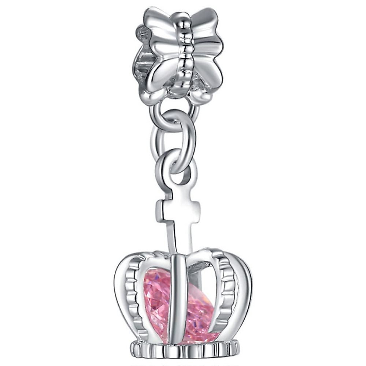 awaFanee 9PCS Silver Pendant Charm Plated Gold Beads fit Pandora European Bracelets Bulk Set