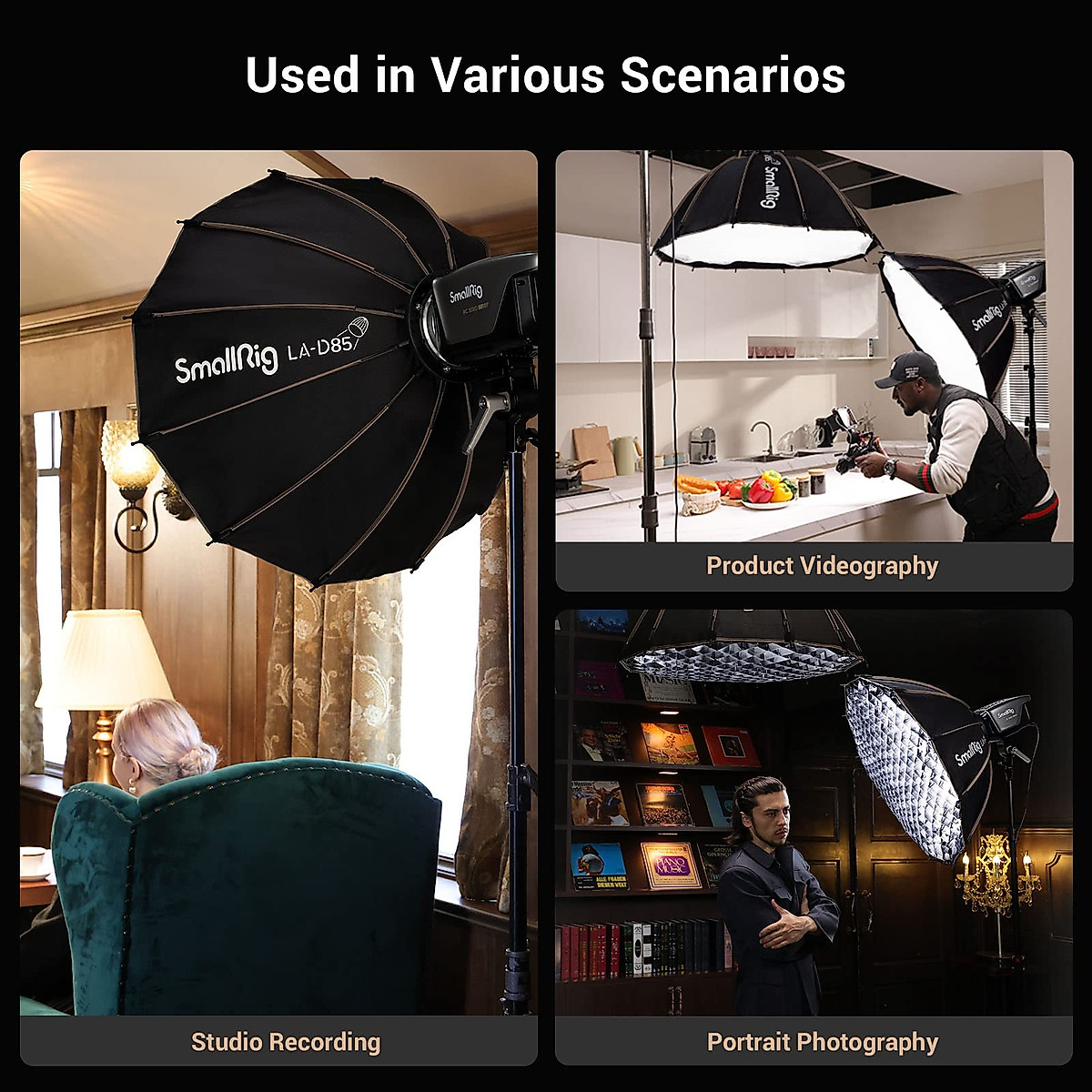 SMALLRIG Parabolic Softbox LA-D85 85cm Quick Release, Compatible with SmallRig RC 120D/RC 120B/RC 220D/RC220B and Other Bowens Mount Light - 4158