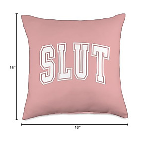 Slut Arched Athletic Design Studio Slut Throw Pillow, 18x18, Multicolor