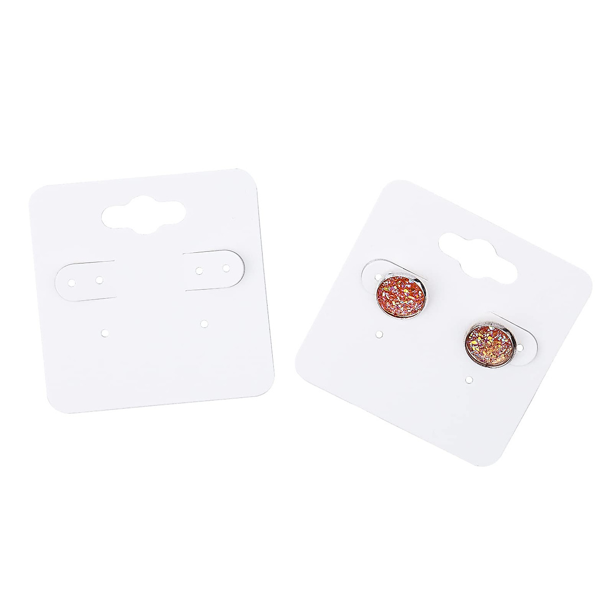 jijAcraft 100Pcs Earring Cards - 2" Kraft Earring Display Cards for Selling - Blank Paper Cards with 6 Holes for Earring Display Holder - Hanging Display Cards for Earring, Jewelry DIY Crafts(2"x 2"）