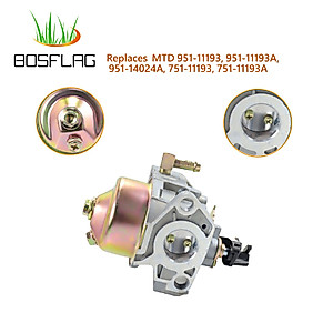 BOSFLAG 951-14024a Carburetor Replaces MTD 951-11193, 951-11193A, 751-11193, 751-11193A for Troy-Bilt 478-SU, 478-SUA, 478-SUB, Storm 2840, 2890, MTD MP28, Cub Cadet 526SWE, 528SWE, 728TDE Snowblowers