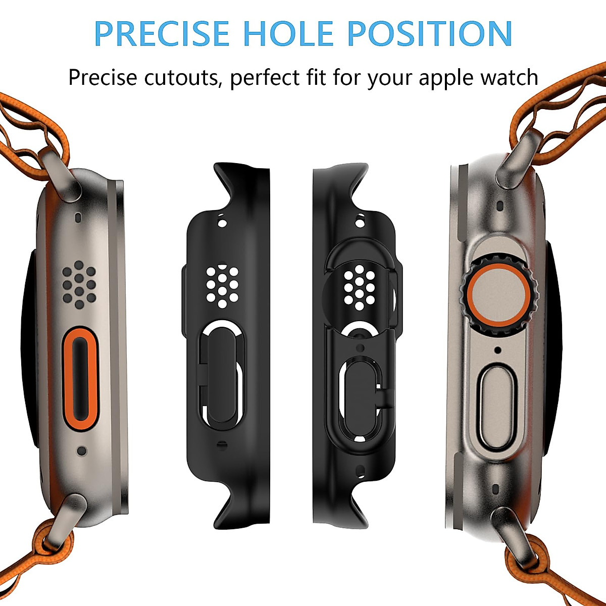 COMMUTER 3 Pack for Apple Watch Ultra 49mm Privacy Screen Protector with Hard PC Case, [Anti-Peeping] Tempered Glass Cover Bumper for iWatch Series 8 Ultra 49mm, Black/Black/Black