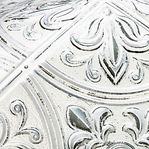 RoomMates TIL4623FLT StickTiles White Tin Peel and Stick Tile Backsplash, 10.5 inch x 10.5 inch, 4 Count (Pack of 1)