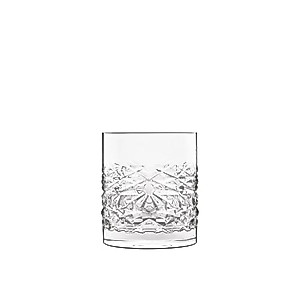 Luigi Bormioli 12346/02 Mixology 12.75 oz Textures DOF Double Old Fashioned Glasses (Set of 4), Clear
