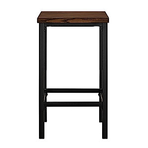 Dorel Living Cosmo 3-Piece Metal Pub Set With Wood Top, Dark Mahogany