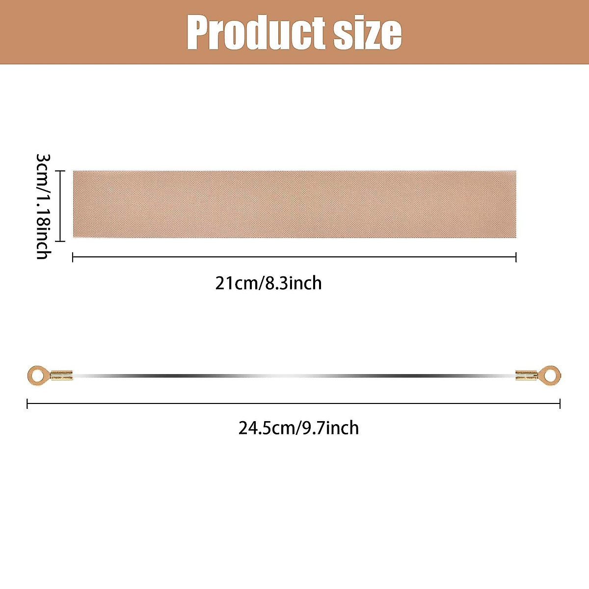 6 Pack Sealer Replacement Element Grip 200mmx2mm, Impulse Sealer Heating Element Service Spare Repair Parts Kit Heat Seal Strips for 8inch Heat Sealer, Suitable for Most Hand Sealers