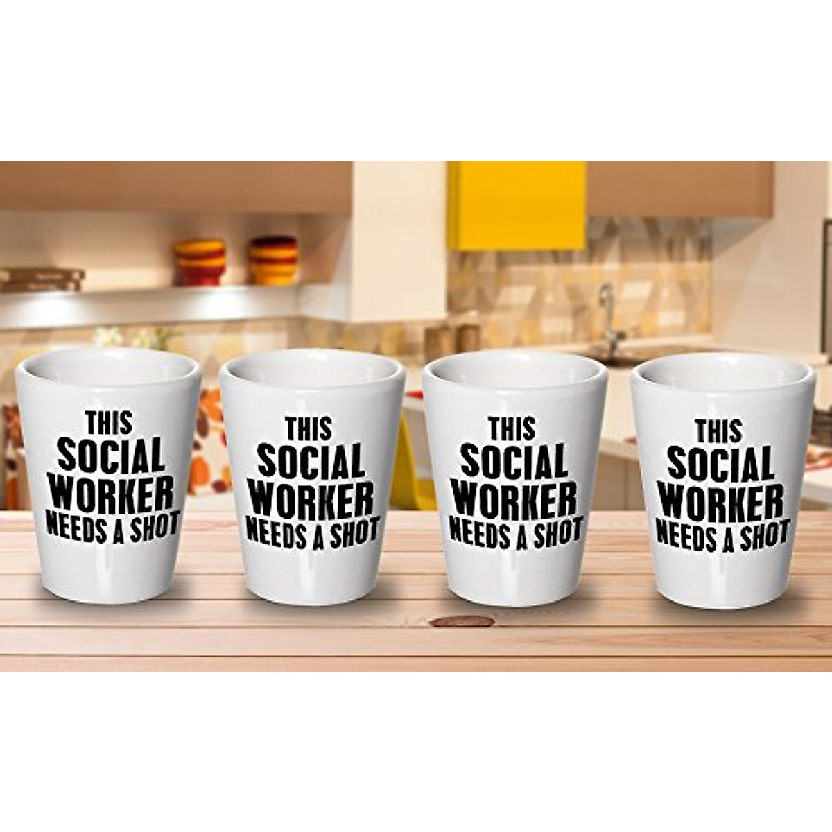 SpreadPassion Social Worker Gifts - This Social Worker Needs A Shot - Unique Ceramic Shot Glass (1)