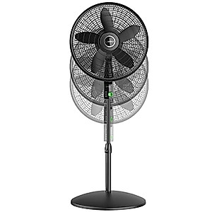 Lasko Oscillating 18-inch EcoQuiet DC Motor 12-Speed Pedestal Fan with Remote Control, Black, S18708, Large