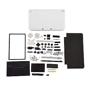 Full Housing Case Cover Shell with Buttons Replacement Parts for 3DS XL / 3DS LL Game Console-White.