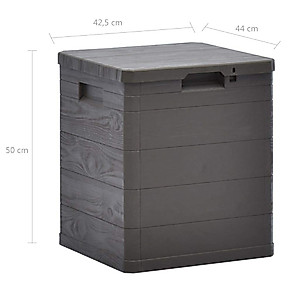 FAMIROSA Garden Storage Deck Box,Outdoor Plastic Lockable Garden Container Cabinet Toolbox for Patio, Lawn, Poolside, Backyard Outdoor 16.7"x17.3"x19.7"(23.8 Gal)