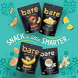Bare Baked Crunchy Fruit Snack Pack, Gluten Free, Apples, Bananas, and Coconut Flavors, 0.53 Ounce (Pack of 16)