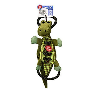 Charming Pet Ropes-A-Go-Go Gator Interactive Plush Squeaky Dog Tug Toy
