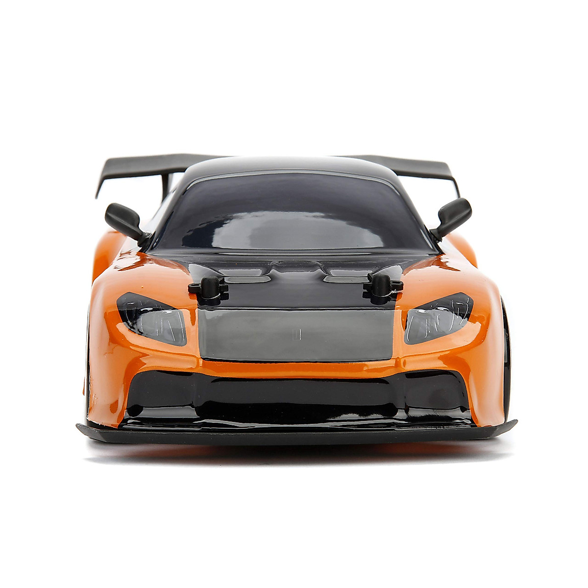 Jada Toys Fast & Furious Han’s Mazda RX-7 Drift RC Car, 1: 10 Scale 2.4Ghz Remote Control Orange & Black, Ready to Run, USB Charging (standard) (99700)