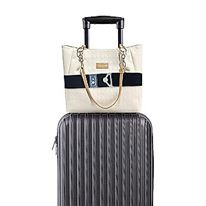 Bylion 2-in-1 Travel Belt for Luggage, Luggage Straps for Add a Bag Adjustable Suitcase Straps with Alloy Buckle Elastic Bungees Belt Hands-Free for Airport, Personalized Travel Accessories (Black)