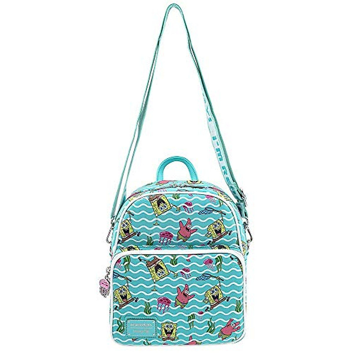 Loungefly Spongebob Squarepants and Patrick Jellyfishing Womens Double Strap Shoulder Bag Purse