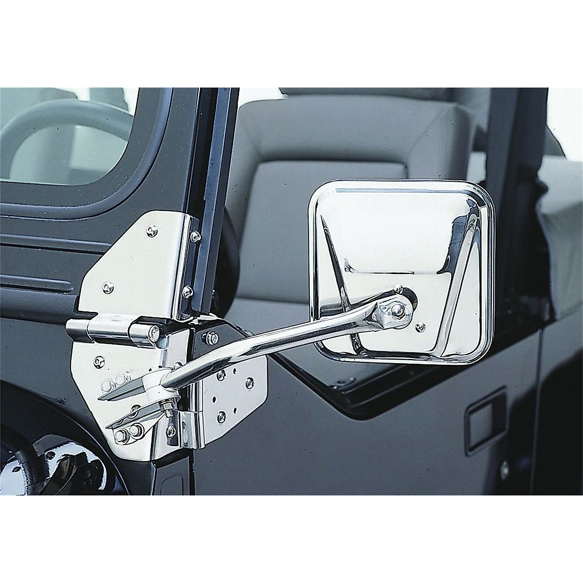 Rampage Factory Style Replacement Steel Mirror Kit | Pair, Black | 7617 | Fits 1955 - 1986 Jeep CJ