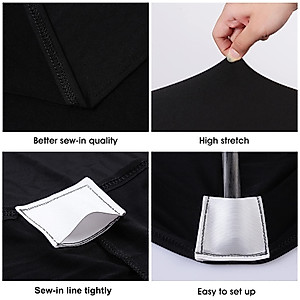 BDDC Stretch Spandex Table Cover, Fitted Table Clothes for 6 Foot Rectangle Tables, Black Table Cloths for Parties, Banquet and Festival (Black, 6FT)