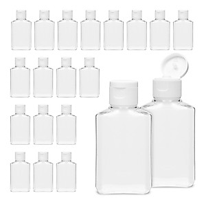 Okuna Outpost 50 Pack Mini Empty Plastic Bottles with Flip Cap, 2 oz Refillable Travel Container for Liquid Lotion Shampoo