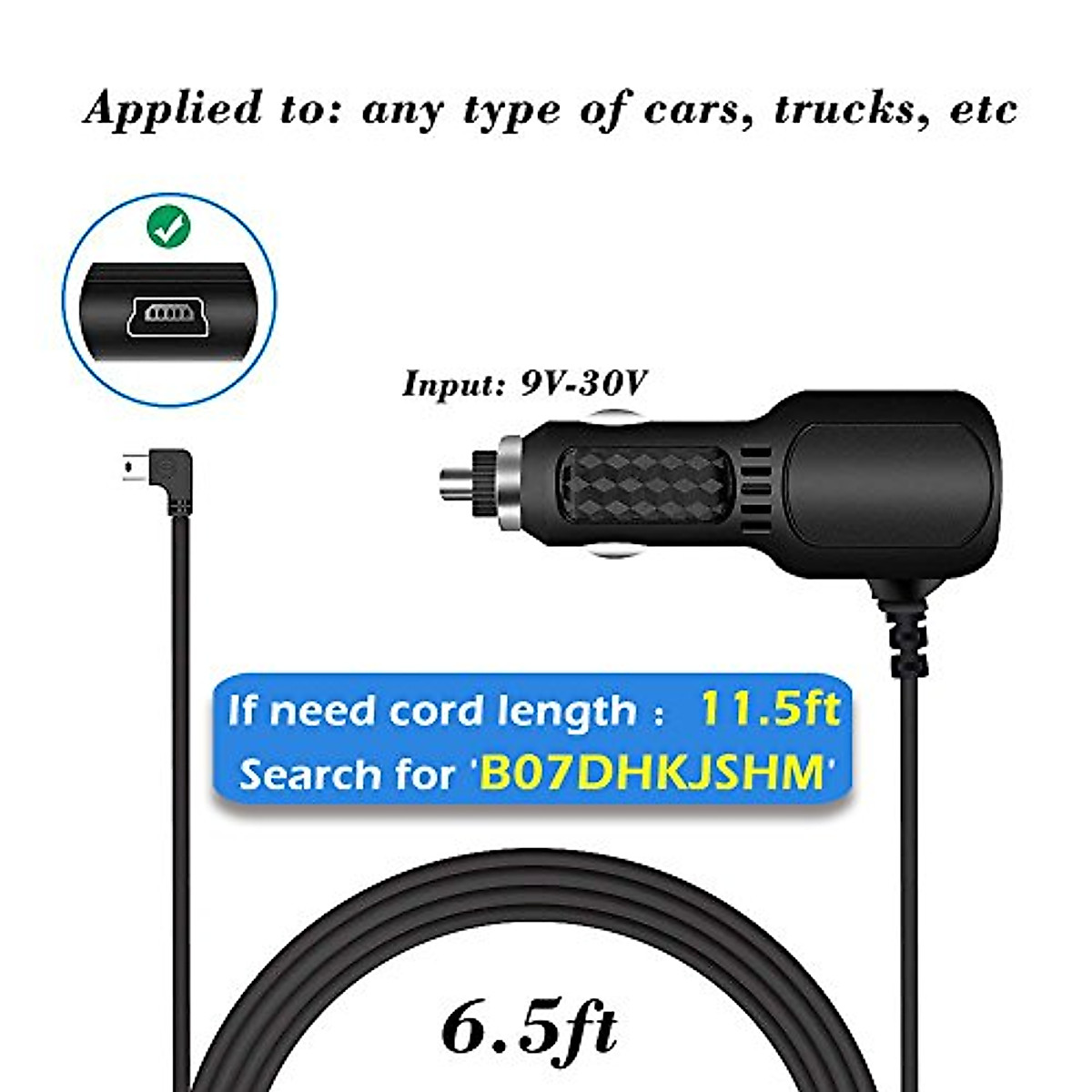 Dash cam Charger,2022 Upgraded Mini USB Car Charger for Garmin Nuvi 50LMT,51LMT,55LMT,58LMT,65LMT,67LMT,2557LMT,2555LMT,2597LMT Navigation