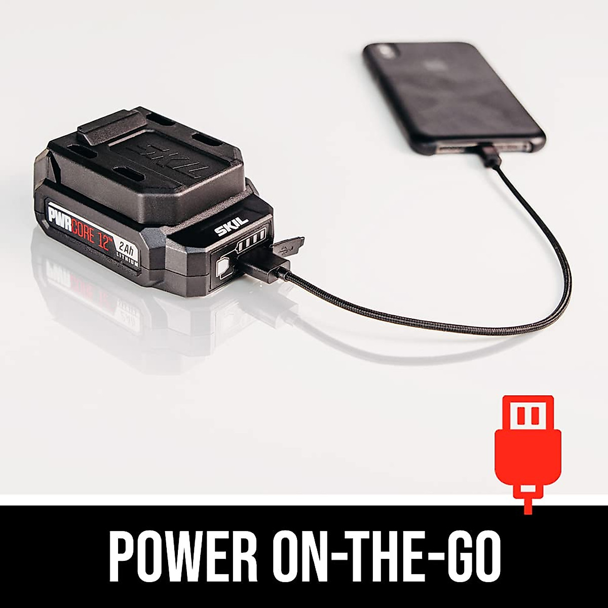 SKIL PWR CORE 12 Brushless 12V Compact Jigsaw Kit Includes 2.0Ah Battery and PWR JUMP Charger - JS5833A-10