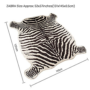 townssilk Area Rug Faux Zebra Print Rug 4.3x4.7 Feet Rug/Mat/Carpets for Home