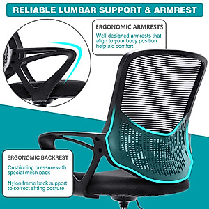 Tall Office Chair, Drafting Chair, Standing Desk Chair, High Adjustable Office Mesh Chair, Ergonomic Counter Height Computer Rolling Chair with Armrests and Foot-Ring for Bar Height Desk
