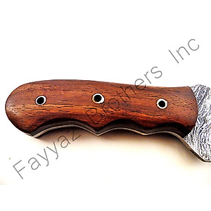 FAYYAZ BROTHERS Custom Made Damascus Steel Hunting Knife/Tracker Knife FBK-15306, 307, 308, 309, 310, 311, 312, 313 and 314 (Rose Wood)
