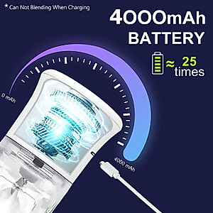 Stellar Goods Powerful Portable Blender for Smoothies & Shakes - Mini Blender with High-Torque Motor, Long-Life Battery, Leak-Proof Cup - One-Click & Pulse Mode - Personal Blender for Home, Travel