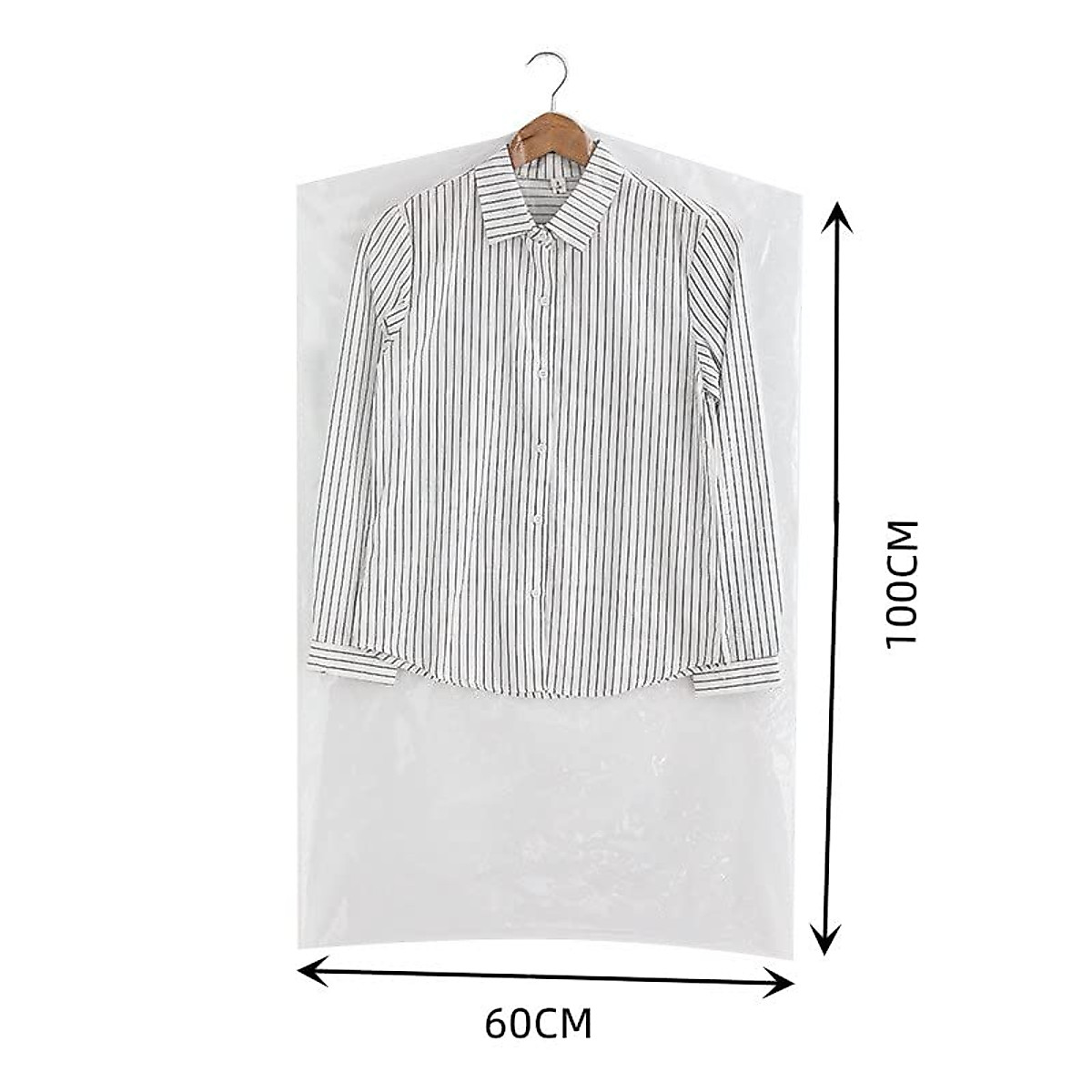 10 Pack Clear Plastic Garment Bags for Hanging Clothes, Dry Cleaner Bag Clothing Protector Covers, Suit Bags Dust Cover for Closet Clothes Storage (Polyvinyl Chloride2)