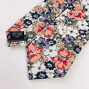 Mantieqingway Men's Cotton Floral Neck Tie 2.56'' Printed Skinny Tie