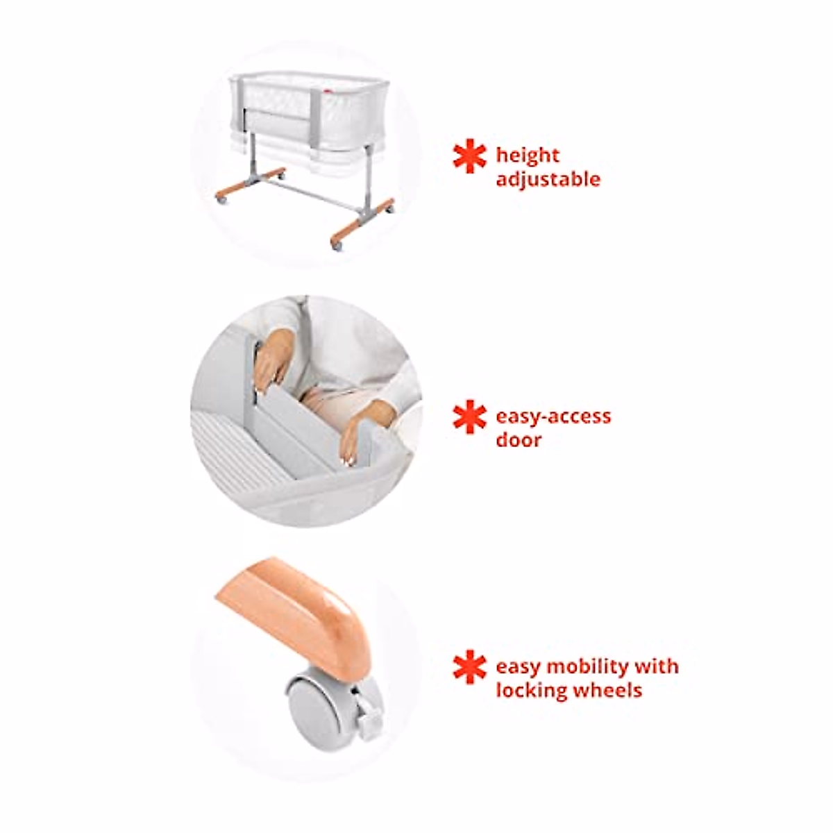 Skip Hop Baby Bassinet, Cozy Up 2-in-1 Bedside Sleeper & Bassinet, Grey