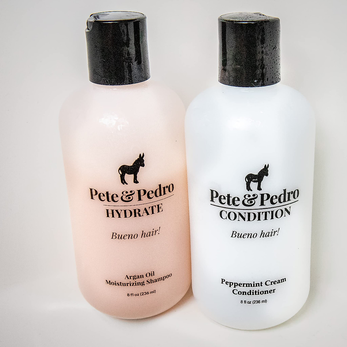 Pete & Pedro HYDRATE and CONDITION Hair Care Set | Argan Oil Moisturizing Shampoo and Hydrating Peppermint Conditioner For Men & Women | As Seen on Shark Tank, 8.5 oz. Each