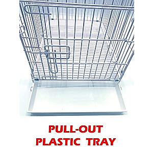 Collapsable Bird, Parrot, Dog, Bunny, Rabbit and Cat Carrier Travel Vet Carrier Cage (19" x 12" x 16"H, White)