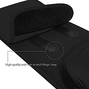 Case Star 5.9" x 15.5" Adjustable Keyboard Sleeve Travel Case for Slim Full-Size Keyboards (up to 17.7 Inches), Soft and Padded Neoprene Protective Keyboard Case with Mouse Storage Pocket (Black)