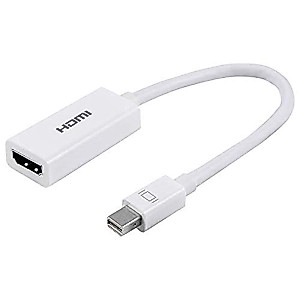 PHILIPS Mini DisplayPort to HDMI Adapter, Unidirectional, Audio and Video, Full HD 1080p, 4K Ultra HD, Slim Compact Portable Design, White Cable, for All Brands, SWV9200F/27