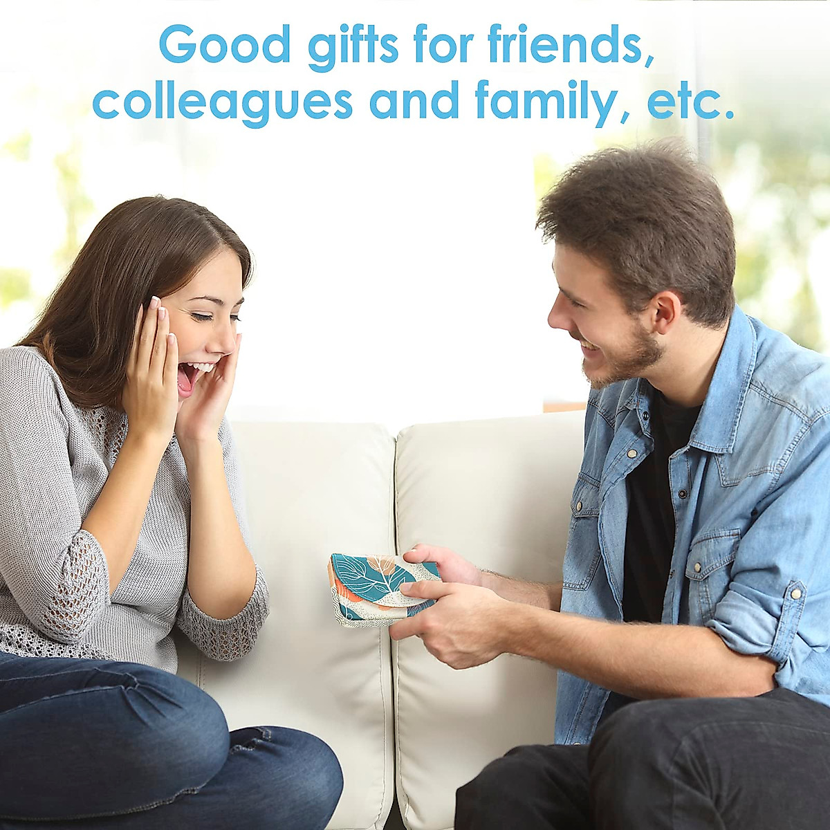 xiviers Business Card Holder，PU Leather Business Card Case Color Printing Pattern Card Holder Wallet，Pockets Magnetic Credit Card Holders for Men and Women，Bohemian Leaf