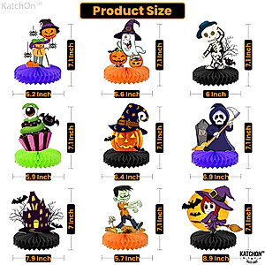 KatchOn, Halloween Centerpieces for Tables - Pack of 9 | Halloween Birthday Party Decorations for Kids | Halloween Party Table Centerpieces Honeycomb for Halloween Party Decorations